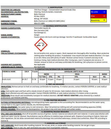 Safety Data Sheets (SDS)