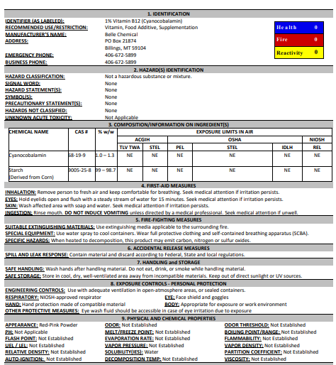 Safety Data Sheets (SDS) - Belle Chemical